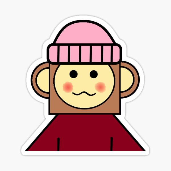 "winter Square Monkey" Sticker for Sale by SaintAhn | Redbubble