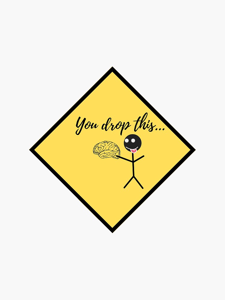 "No brain-sticker" Sticker for Sale by PapaSmurfDesign | Redbubble