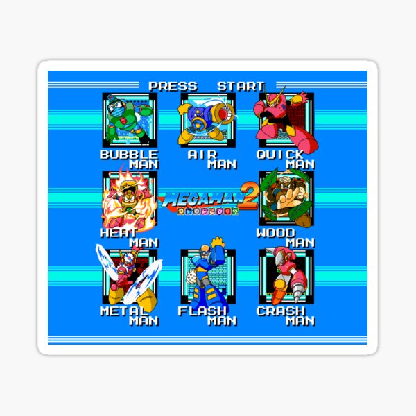 "Classic Megaman 2 stage select pixelart" Sticker for Sale by Tark ...