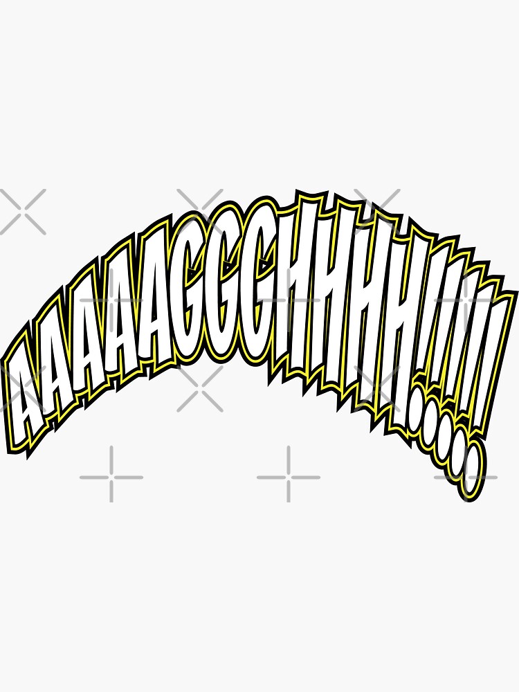 "Screaming Letters - Text Art" Sticker for Sale by WIZECROW | Redbubble