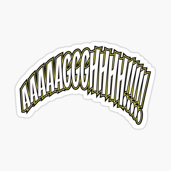 "Screaming Letters - Text Art" Sticker for Sale by WIZECROW | Redbubble