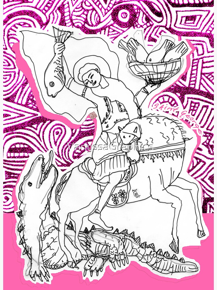 "Saint George Feeding A Crocodile (original drawing by AliceCCI ...
