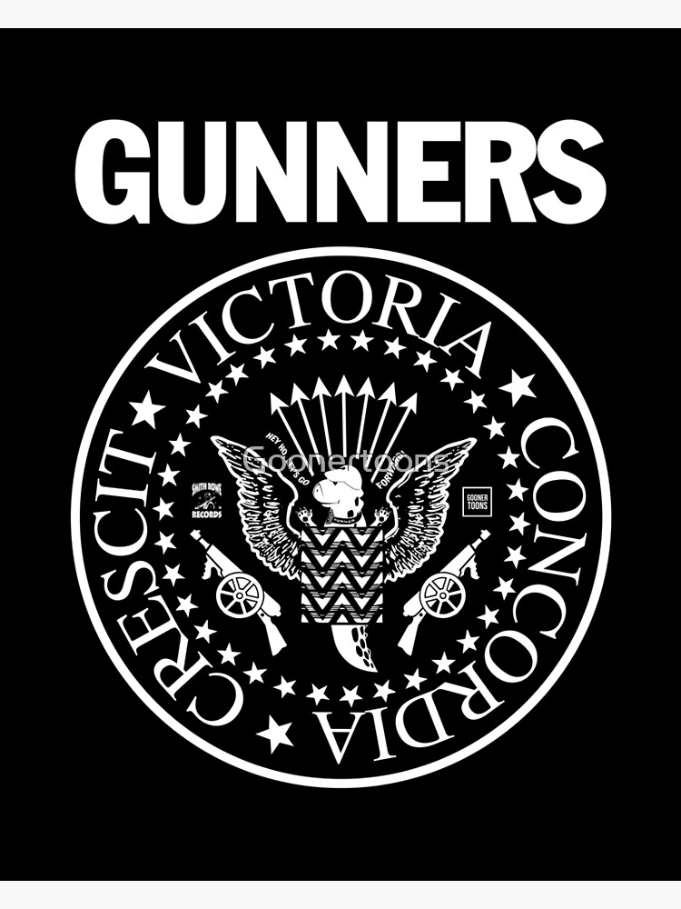 "Hey Ho Let's Go Gunners White Logo" Photographic Print by Goonertoons ...
