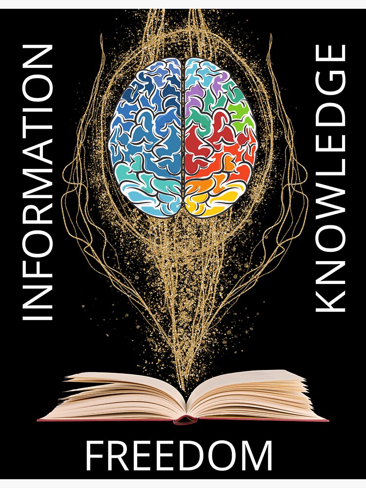 "Information. Knowledge. Freedom." Sticker for Sale by SittingPrinttee ...