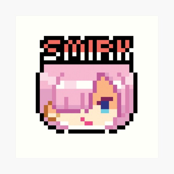 "Pixel Art | Pink Hair Anime Girl | Smirk" Art Print for Sale by ...