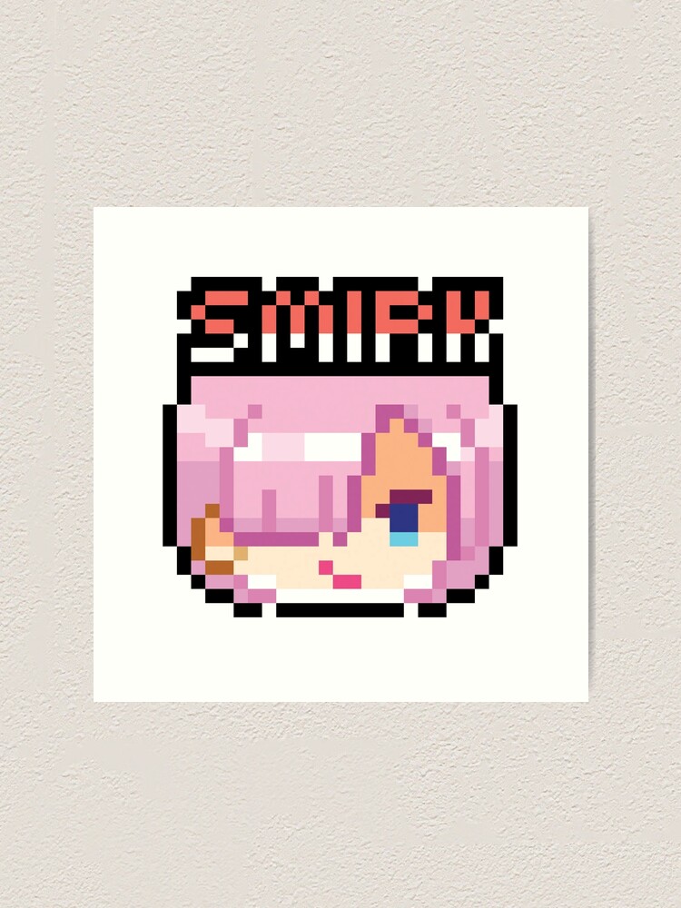 "Pixel Art | Pink Hair Anime Girl | Smirk" Art Print for Sale by ...