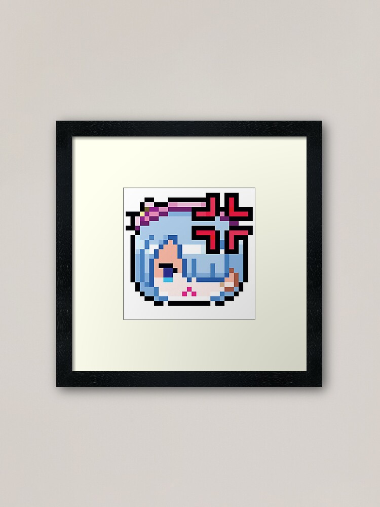 "Cute Pixel Art | Re:Zero Rem | Japanese Anime " Framed Art Print for ...
