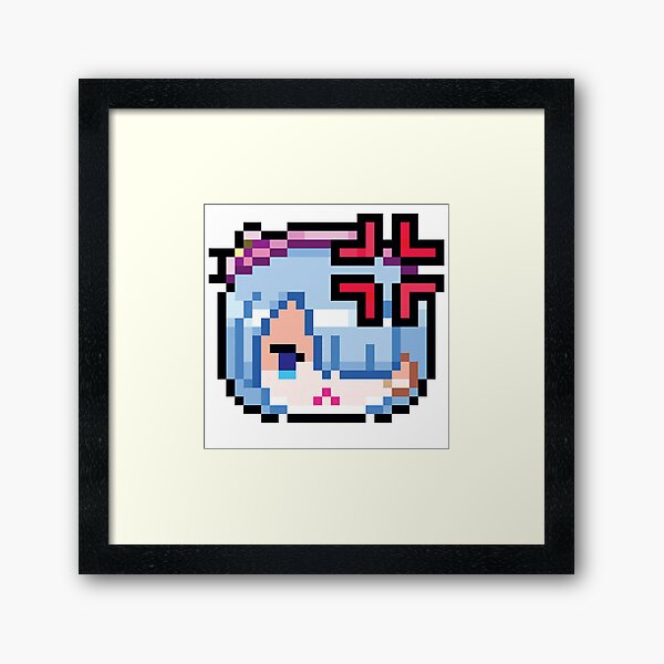 "Cute Pixel Art | Re:Zero Rem | Japanese Anime " Framed Art Print for ...