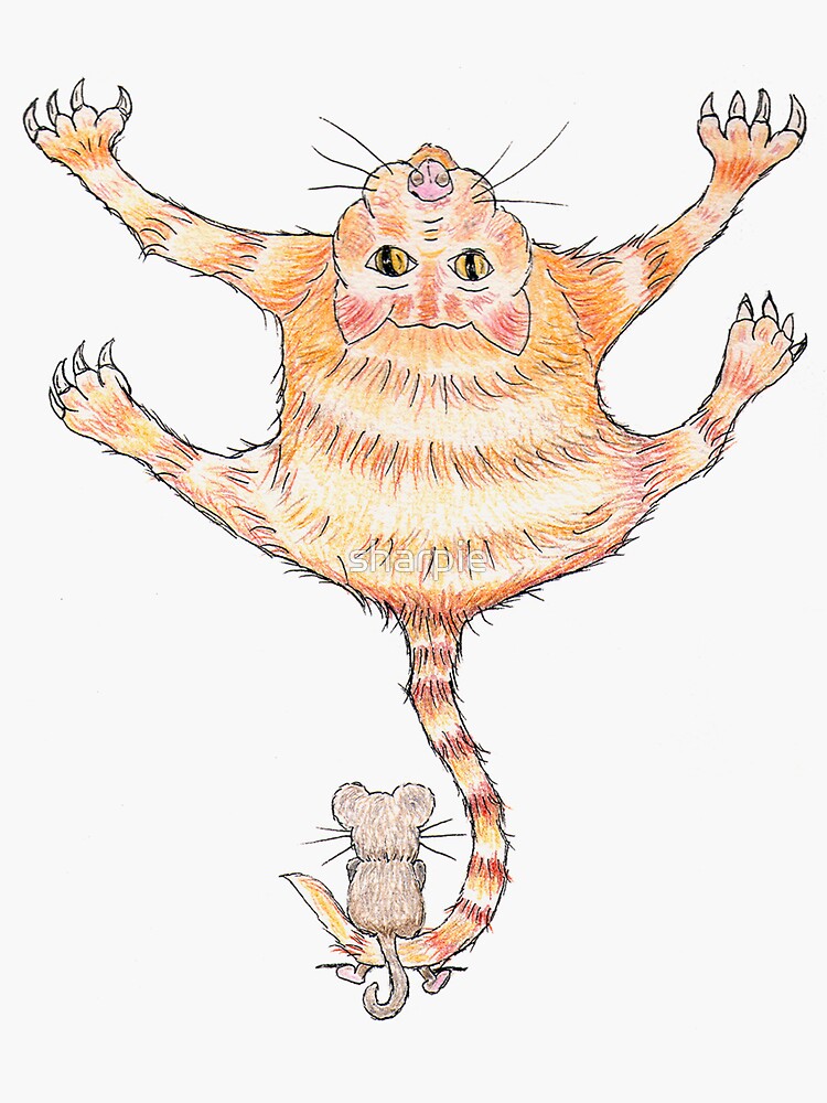 "Ooch Ouch, Cat & Mouse!" Sticker for Sale by sharpie | Redbubble