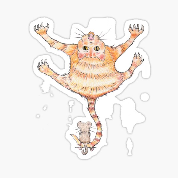 "Ooch Ouch, Cat & Mouse!" Sticker for Sale by sharpie | Redbubble