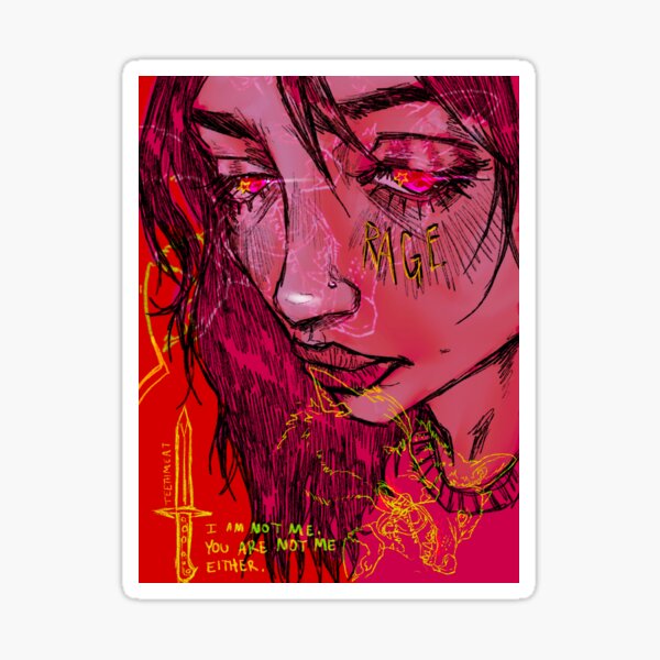 "RAGE" Sticker for Sale by TeethmeatStore | Redbubble