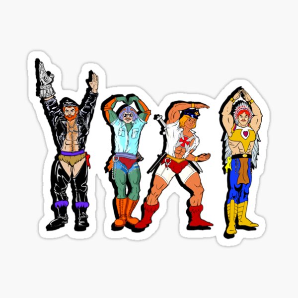 "YMCA He-Man " Sticker for Sale by AutoValveCaps | Redbubble