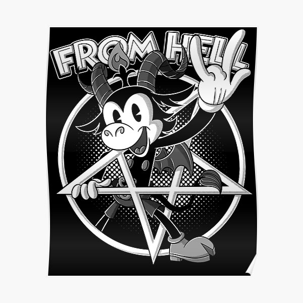 "Blackcraft Baphomet retro Cartoon Devil Horns sign 666% from Hell ...