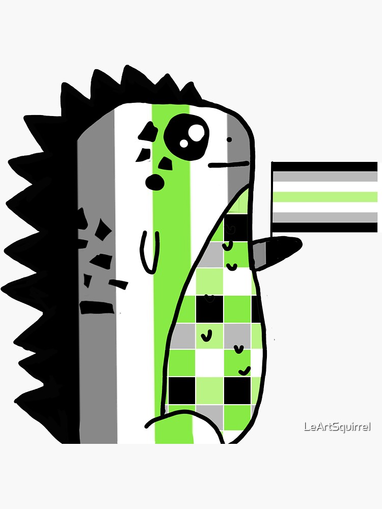 "Agender Dinosaur" Sticker for Sale by LeArtSquirrel | Redbubble