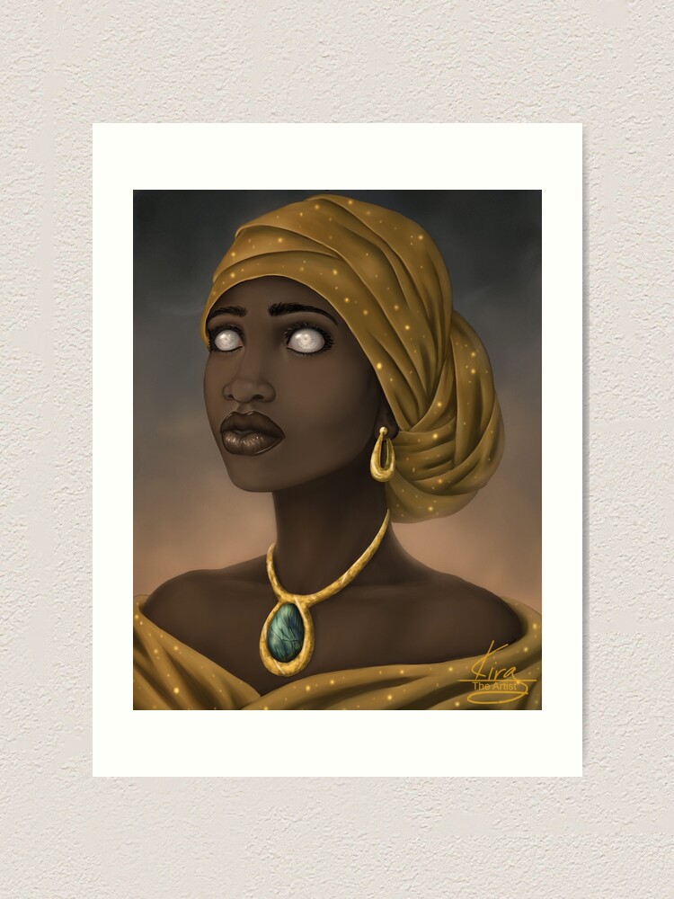 "Seer| Beautiful Black Woman Fantasy Art" Art Print for Sale by kiraJ ...