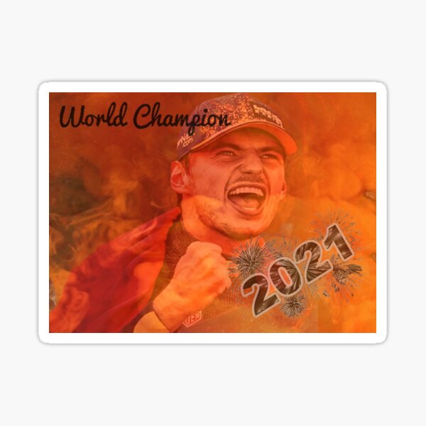 "Max Verstappen World Champion" Sticker by AllMotorsport | Redbubble