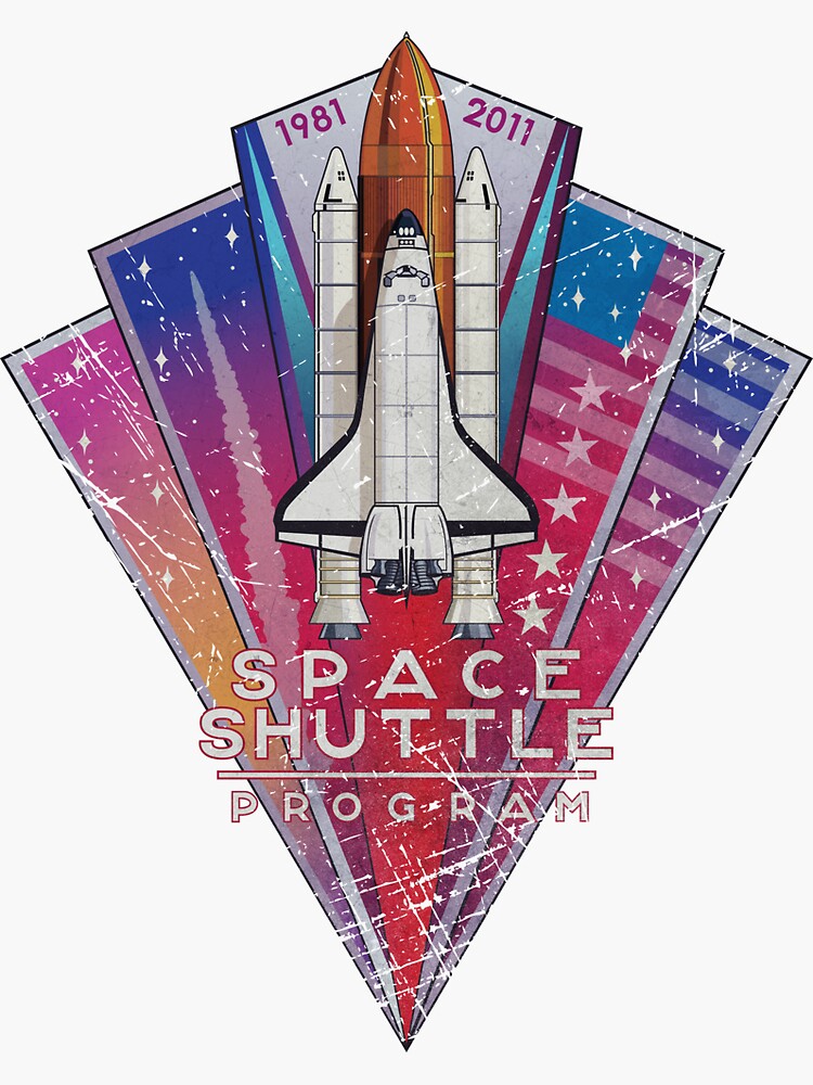 "Space Shuttle Program 1981 - 2011 Retro Emblem" Sticker by Lidra ...