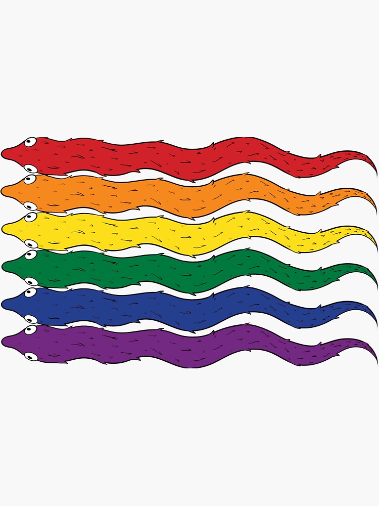 "Worm on a string pride flag" Sticker by DesertThorn | Redbubble