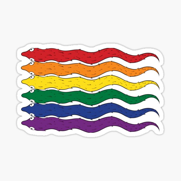 "Worm on a string pride flag" Sticker by DesertThorn | Redbubble