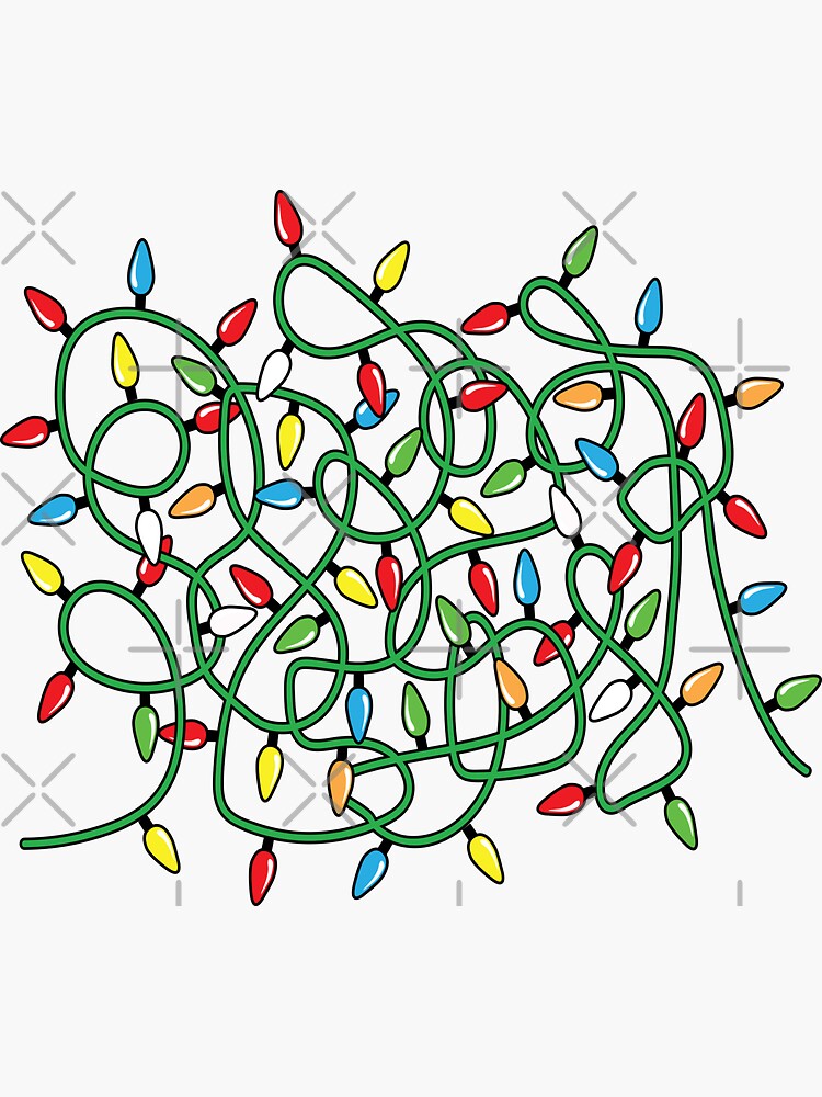 "All Tangled up Christmas Tree Lights" Sticker for Sale by DanandDee | Redbubble