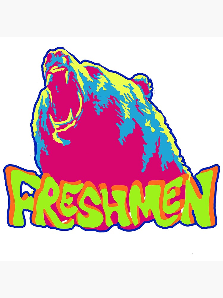 "FRESHMEN bruins gear logo with colorful bear head " Sticker for Sale ...