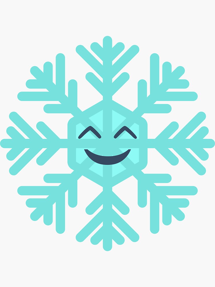 "Smiling Snowflake Vector Drawing" Sticker by AlexMancic | Redbubble
