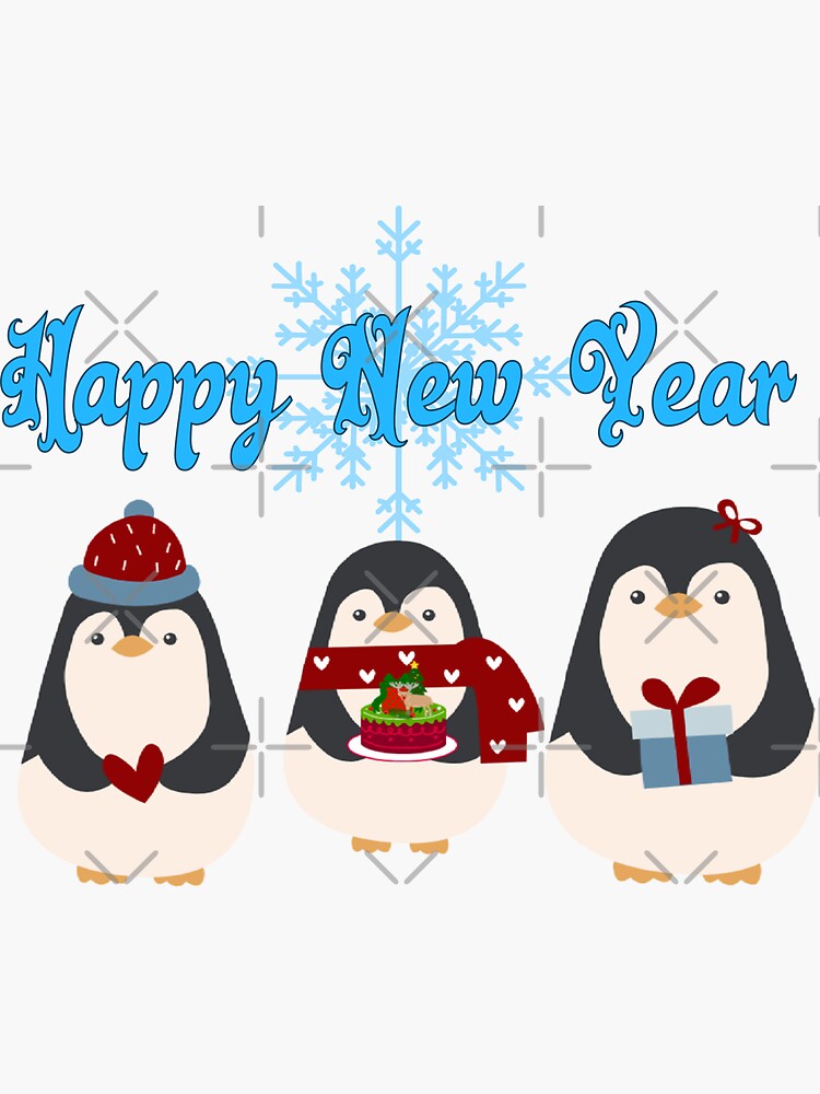 "Festive Winter Penguin | Penguin Happy New Year With Gifts ...