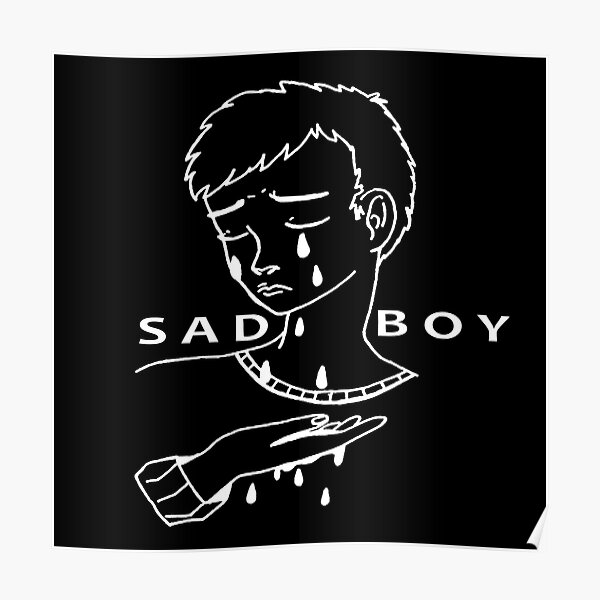 "Vector graphic Sad boy 2 Black" Poster by OneWarriorShop | Redbubble