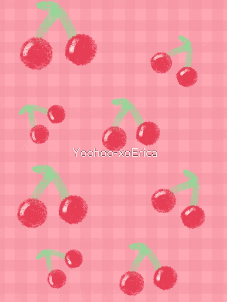 "Checkered cherry" Sticker by Yoohoo-xoErica | Redbubble
