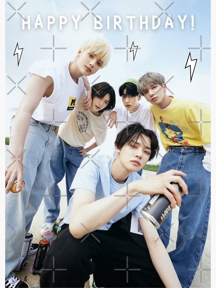 "TXT Birthday Greeting Card " Sticker by KookieStudio | Redbubble