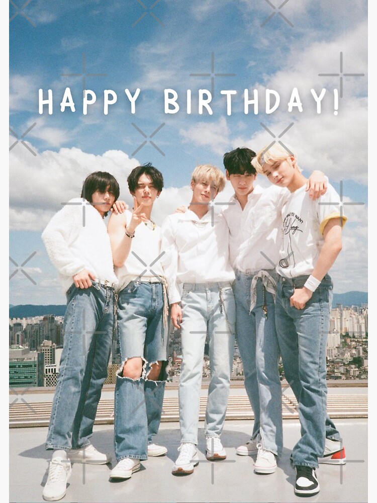 "TXT Birthday Greeting Card 2" Sticker for Sale by KookieStudio | Redbubble