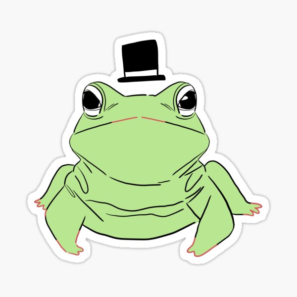 "Top Hat Phrog Frog" Sticker for Sale by PJayScribbles | Redbubble