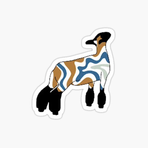"Swirled Show Lamb" Sticker by thepigshowmen | Redbubble