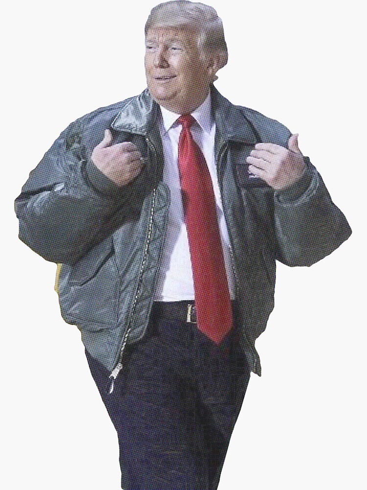 "Donald Trump Jacket Funny Photo" Sticker for Sale by sidehustle44 ...