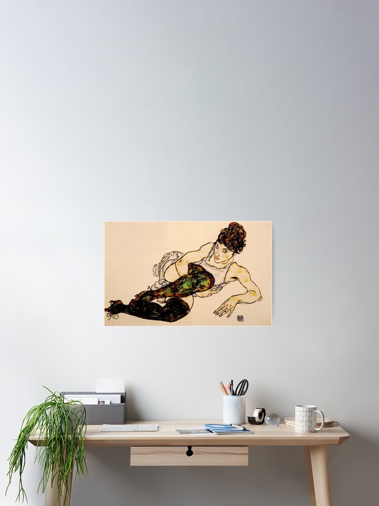 "Egon Schiele - Reclining Woman with Green Stockings (Adele Harms ...