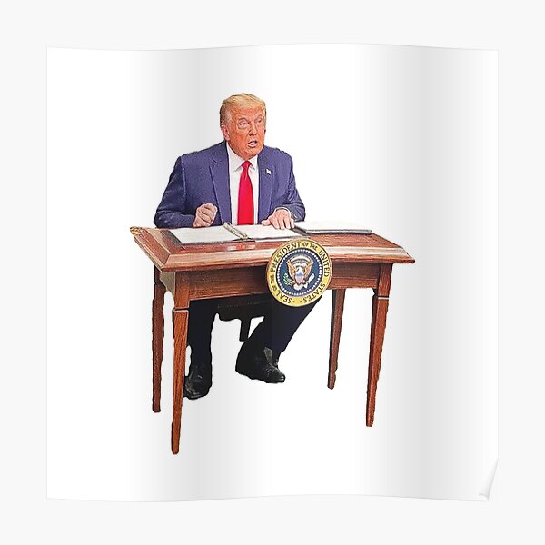 "Donald Trump Tiny Table Funny Photo" Poster for Sale by sidehustle44 ...