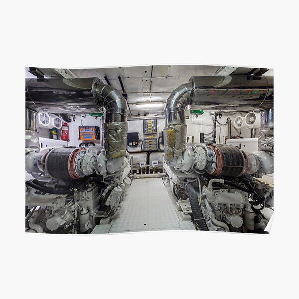 "Yacht Engine Room" Poster for Sale by OkanaganPhoto | Redbubble