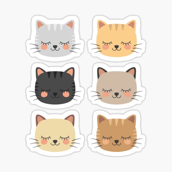 "Cute Colorful Cats, Pack" Sticker for Sale by Artestygraphic | Redbubble