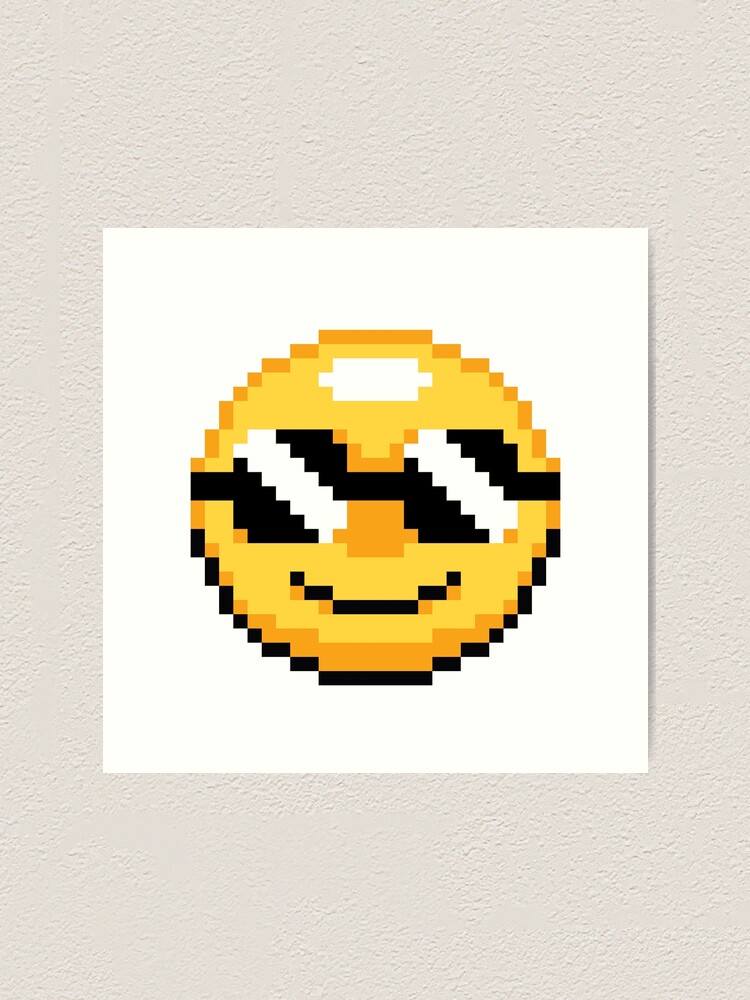 Cool Glasses Pixel Art Emoji Art Print For Sale By Sprout Zombie Redbubble