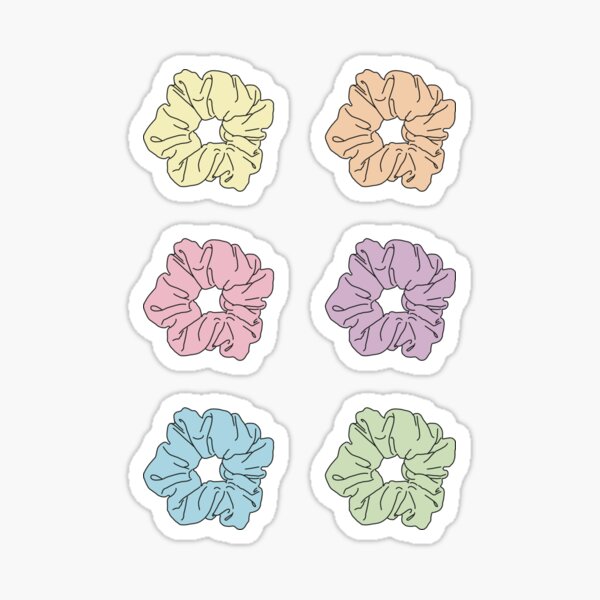 "Pastel Colorful Scrunchies, Pack" Sticker by Artestygraphic | Redbubble