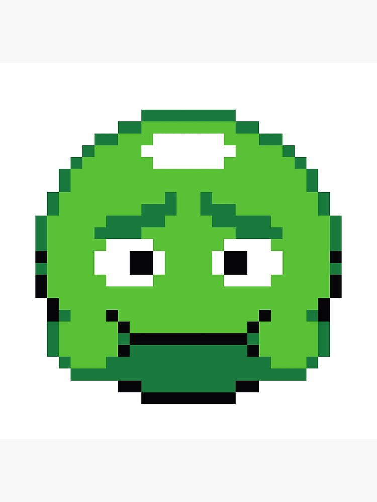 "Green Sick Pixel Art Emoji" Art Print for Sale by Sprout-Zombie ...