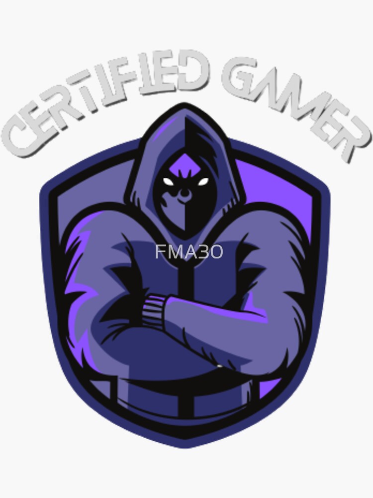"Certified Gamer" Sticker for Sale by FMA30 | Redbubble