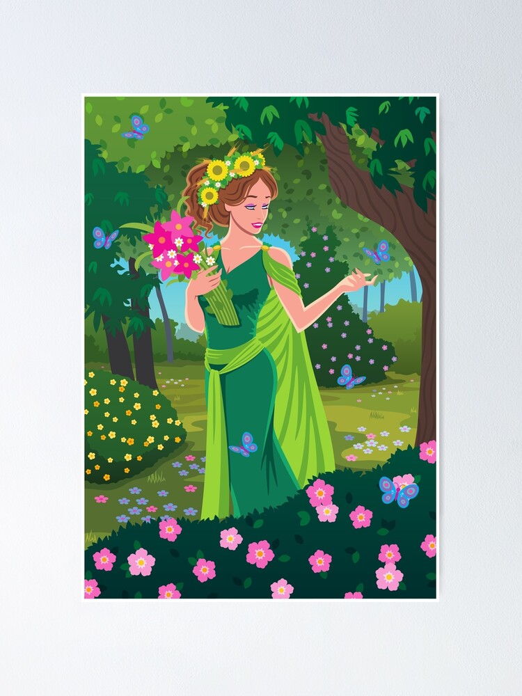"Greek goddess Demeter bringing spring in the forest" Poster by ...