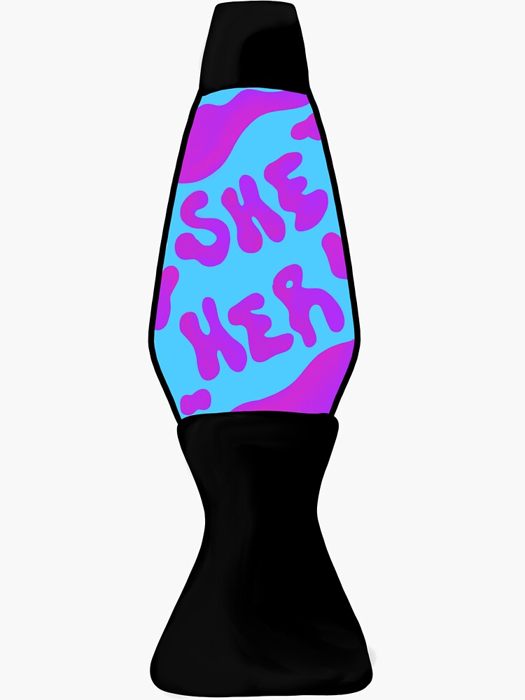 "she/her pronouns lava lamp!" Sticker for Sale by bluemakes | Redbubble
