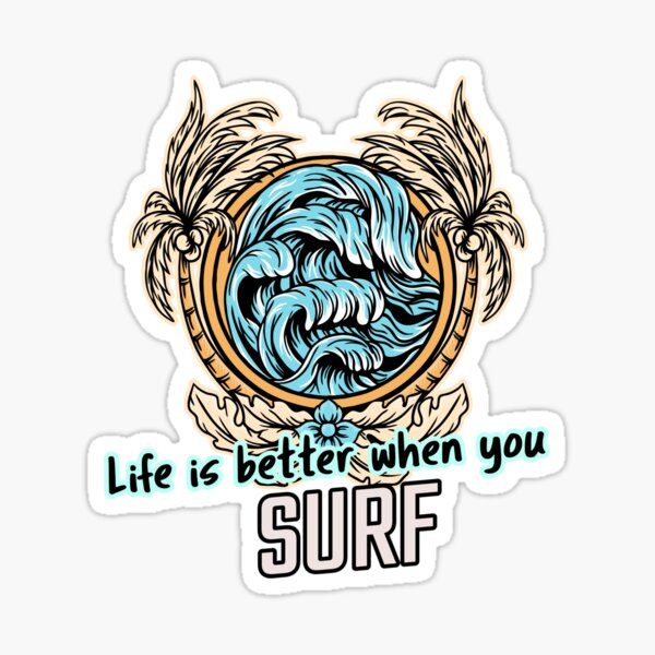 "Summer waves retro surf - The ultimate surfer" Sticker by ...