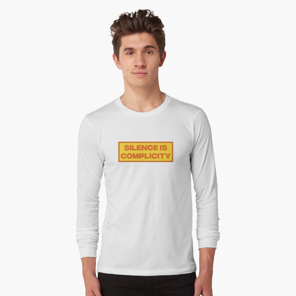 "Silence Is Complicity" Sticker for Sale by SSFootball | Redbubble