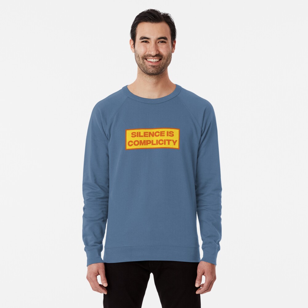 "Silence Is Complicity" Sticker for Sale by SSFootball | Redbubble