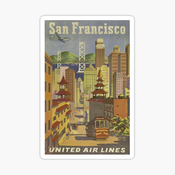 "San Francisco Retro Vintage" Sticker by ale-ale- | Redbubble