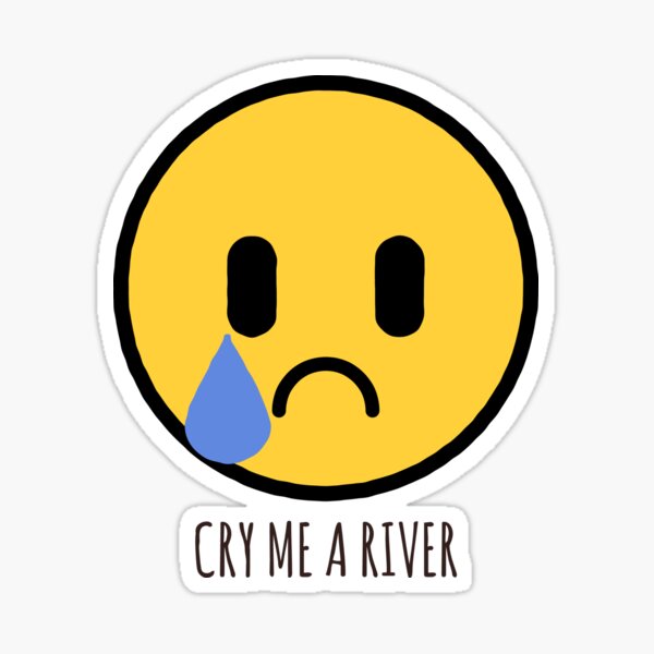 "Cry Me a River Cute Emoji " Sticker by cake-for-all | Redbubble