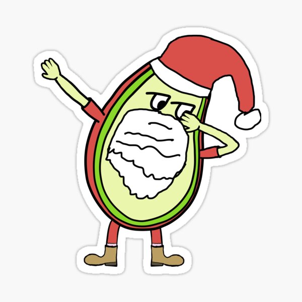 "SANTA AVOCADO DAB " Sticker by Jonysquad | Redbubble